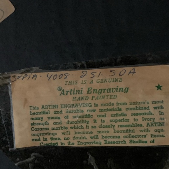 vintage Artini Engraving | Wall Decor | Vintage Genuine Artini ...